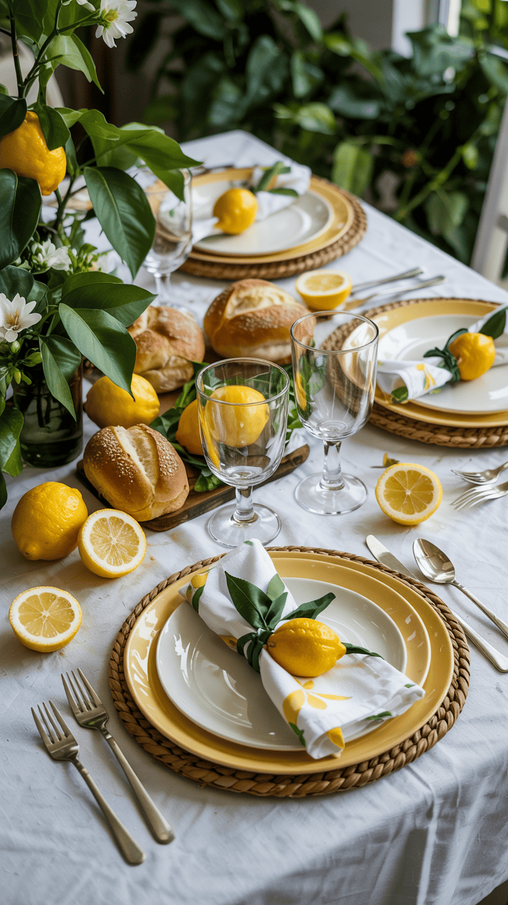 Designing Lemon-Themed Table Setting Ideas for Spring Brunch ...