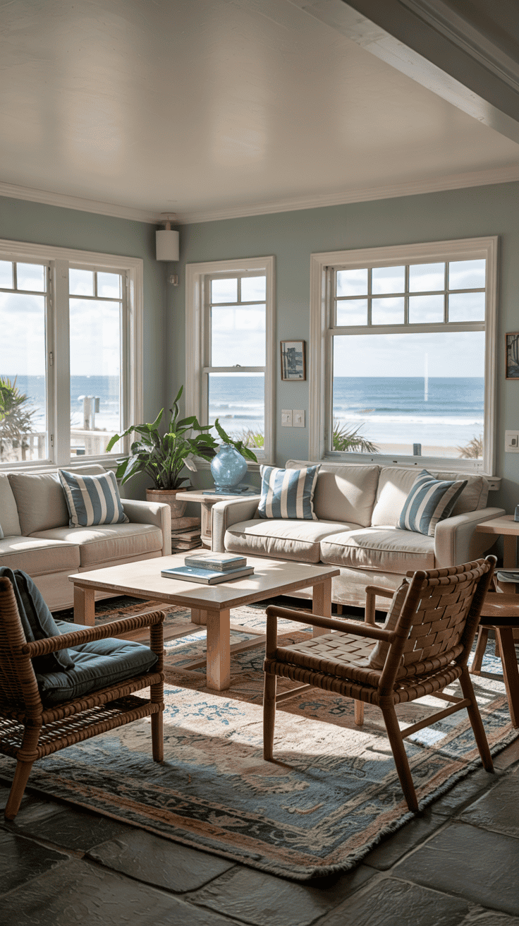 Beach Coastal Living Rooms For Laid-Back Vibes With Fresh Style ...