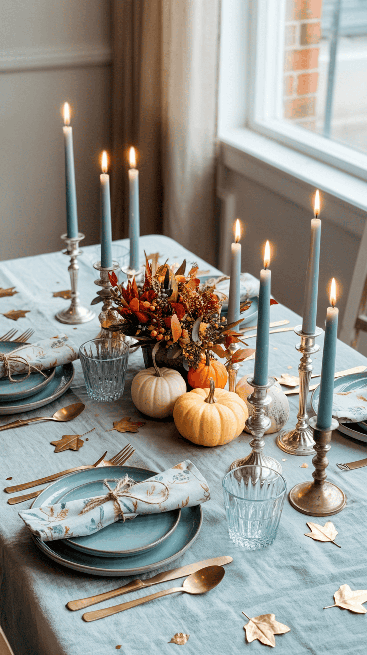 Blue Thanksgiving Table Decor for a Cool Seasonal Look ...