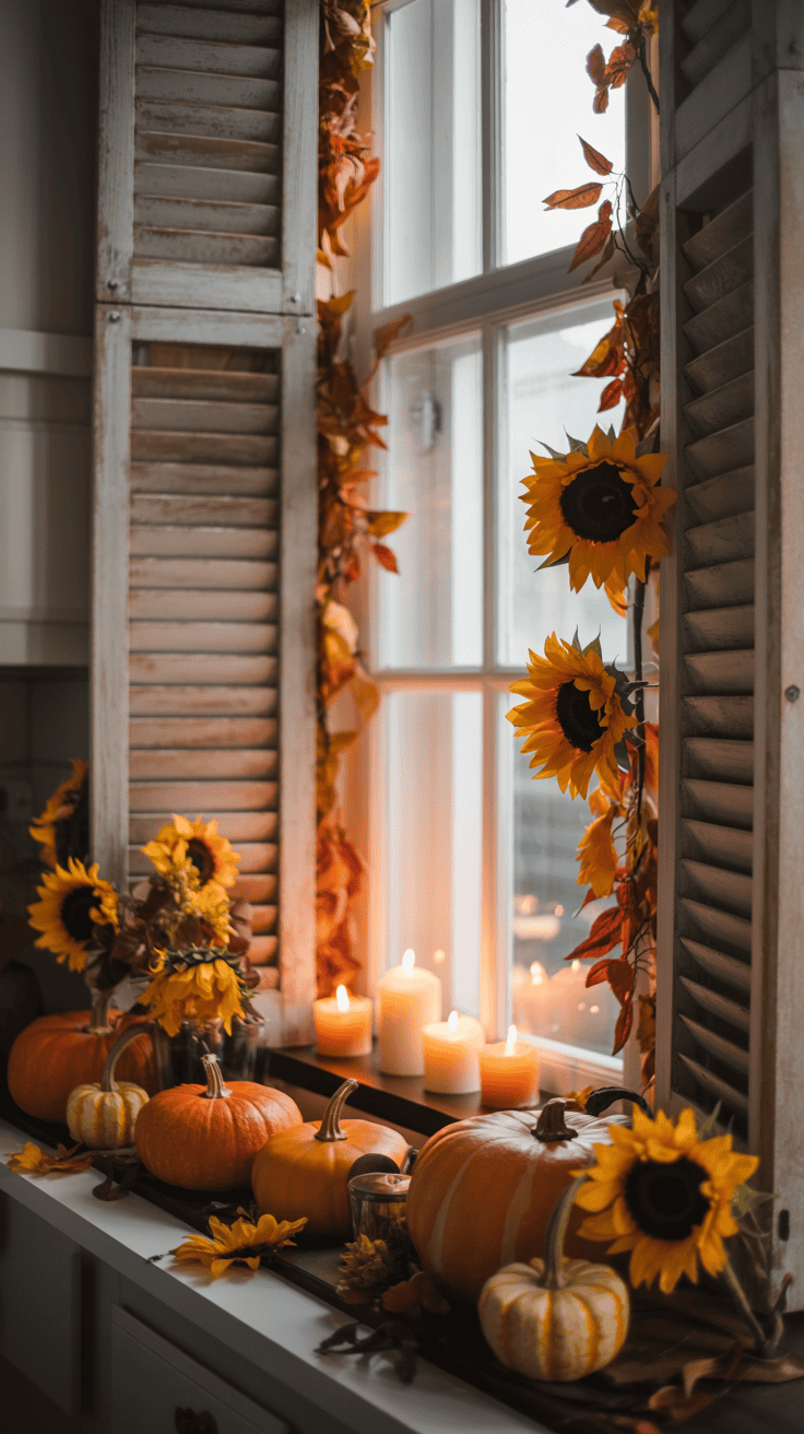 Fall Kitchen Window Decor That Adds Instant Charm - cozylivingroomideas.com