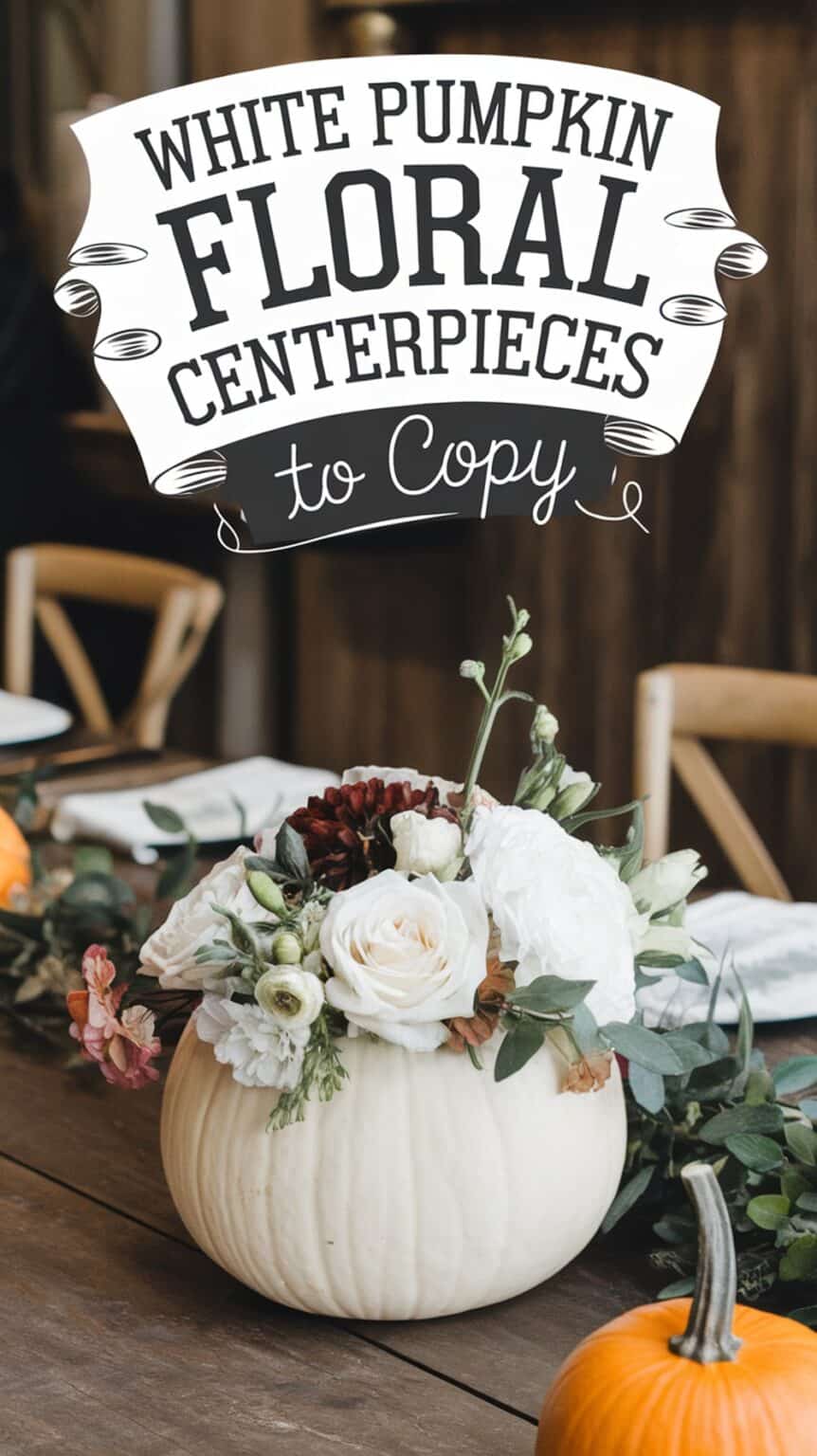 White Pumpkin Floral Centerpiece Ideas That Feel Like Fall ...