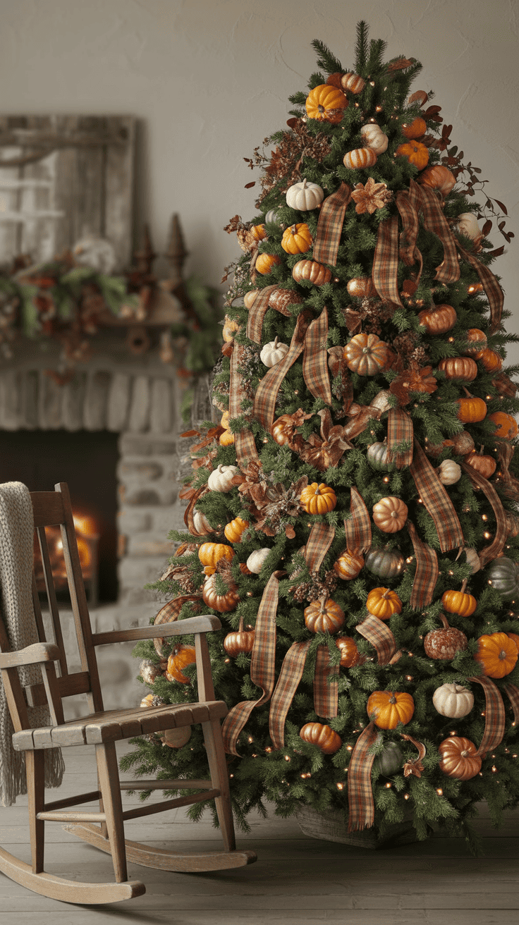 Decorated Fall Christmas Trees That Blend Two Seasons ...