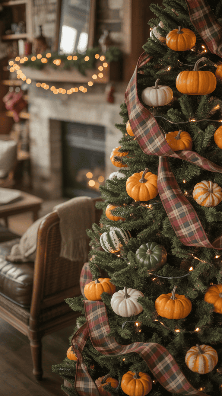 Decorated Fall Christmas Trees That Blend Two Seasons ...