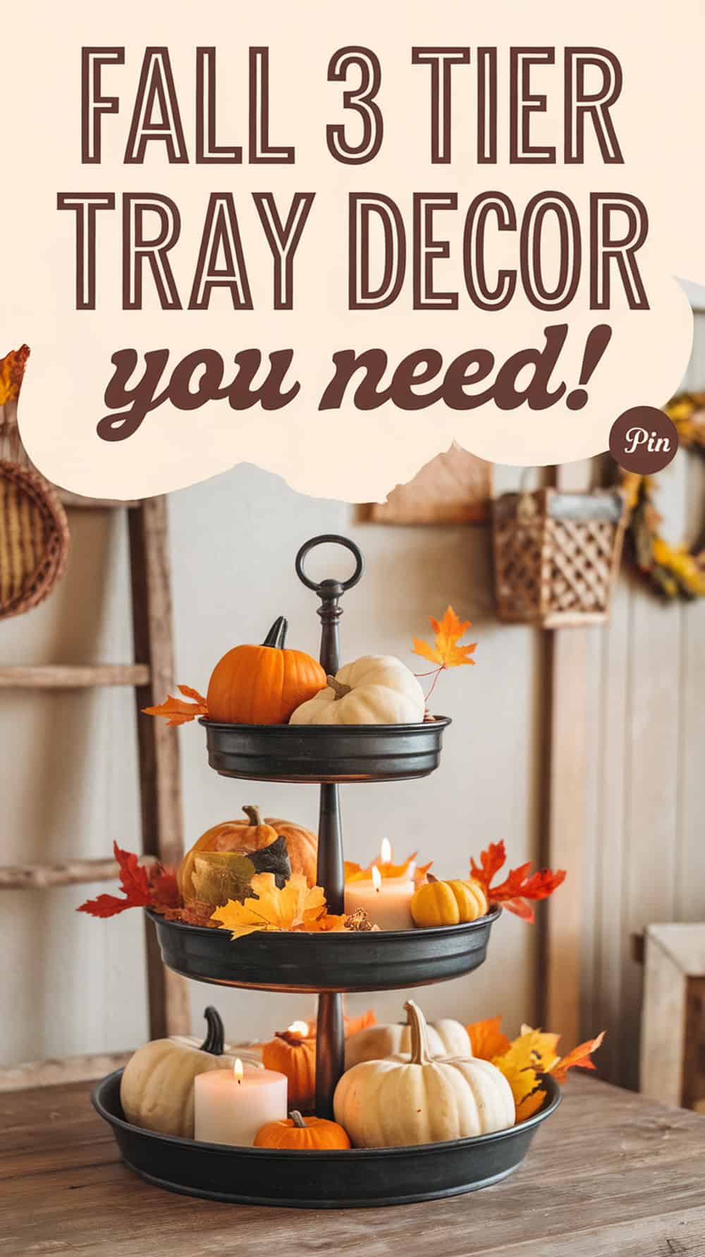 Fall Tiered Tray Decor for Kitchens, Entryways, or Coffee Bars ...
